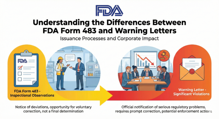 Understanding the Differences Between FDA Form 483 and Warning Letters ...