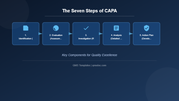 The Seven Steps of CAPA | qmsdoc.com — FDA QSR & QMSR QMS Templates