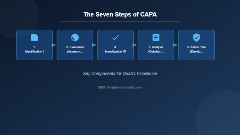The Seven Steps of CAPA | qmsdoc.com — FDA QSR & QMSR QMS Templates